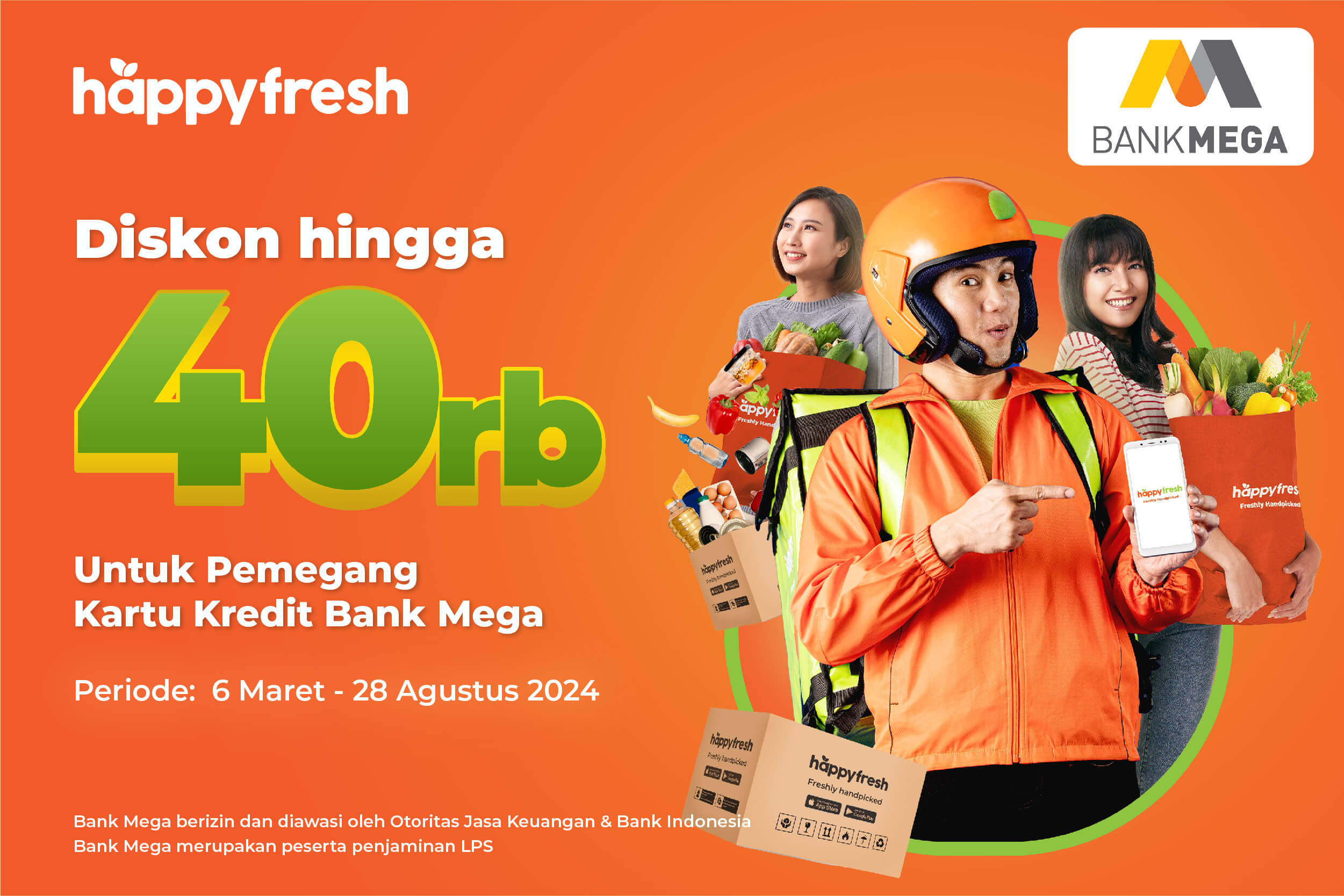 Baru! Belanja di HappyFresh Makin Hemat dengan Kartu Kredit Bank Mega!